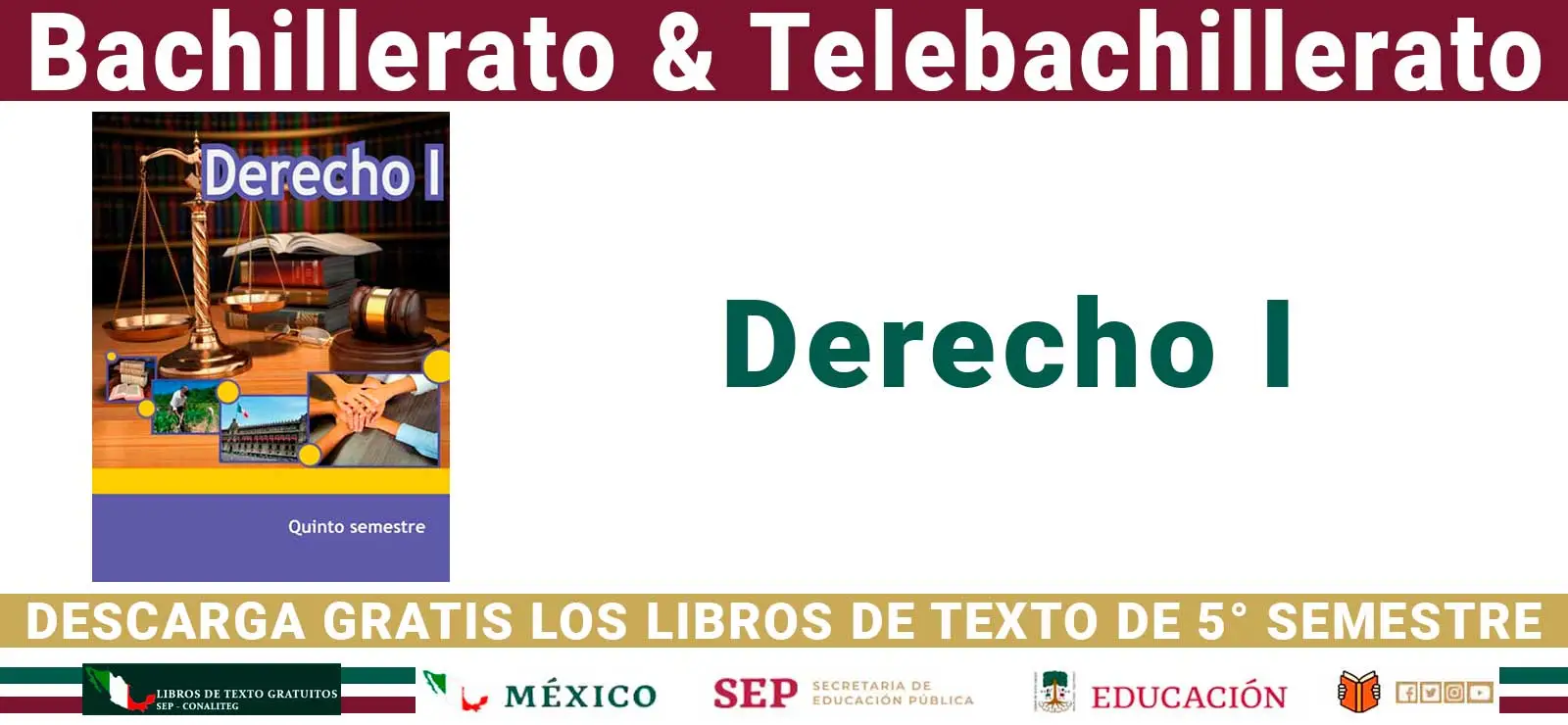 Derecho I de 5º Semestre de Bachillerato (SEP 2025)