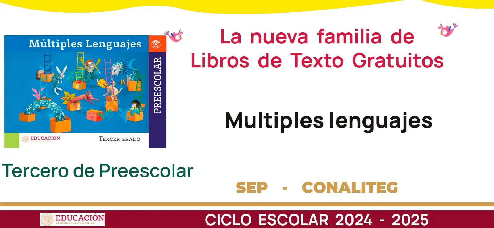 Multiples lenguajes. Grado 3° Preescolar. CONALITEG / SEP 2024-2025